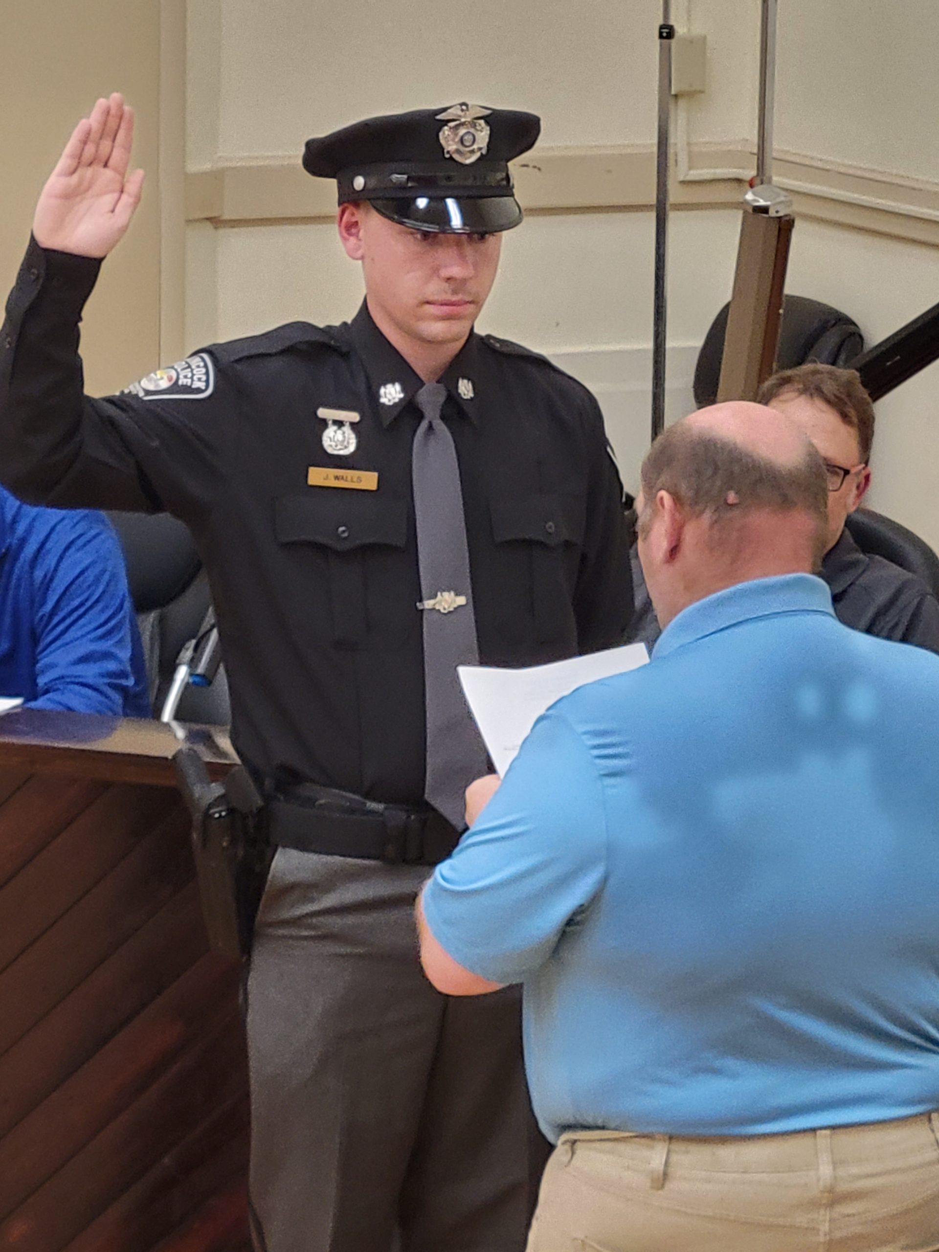 O'Brien and Walls sworn in as new Hancock police officers - Hancock News