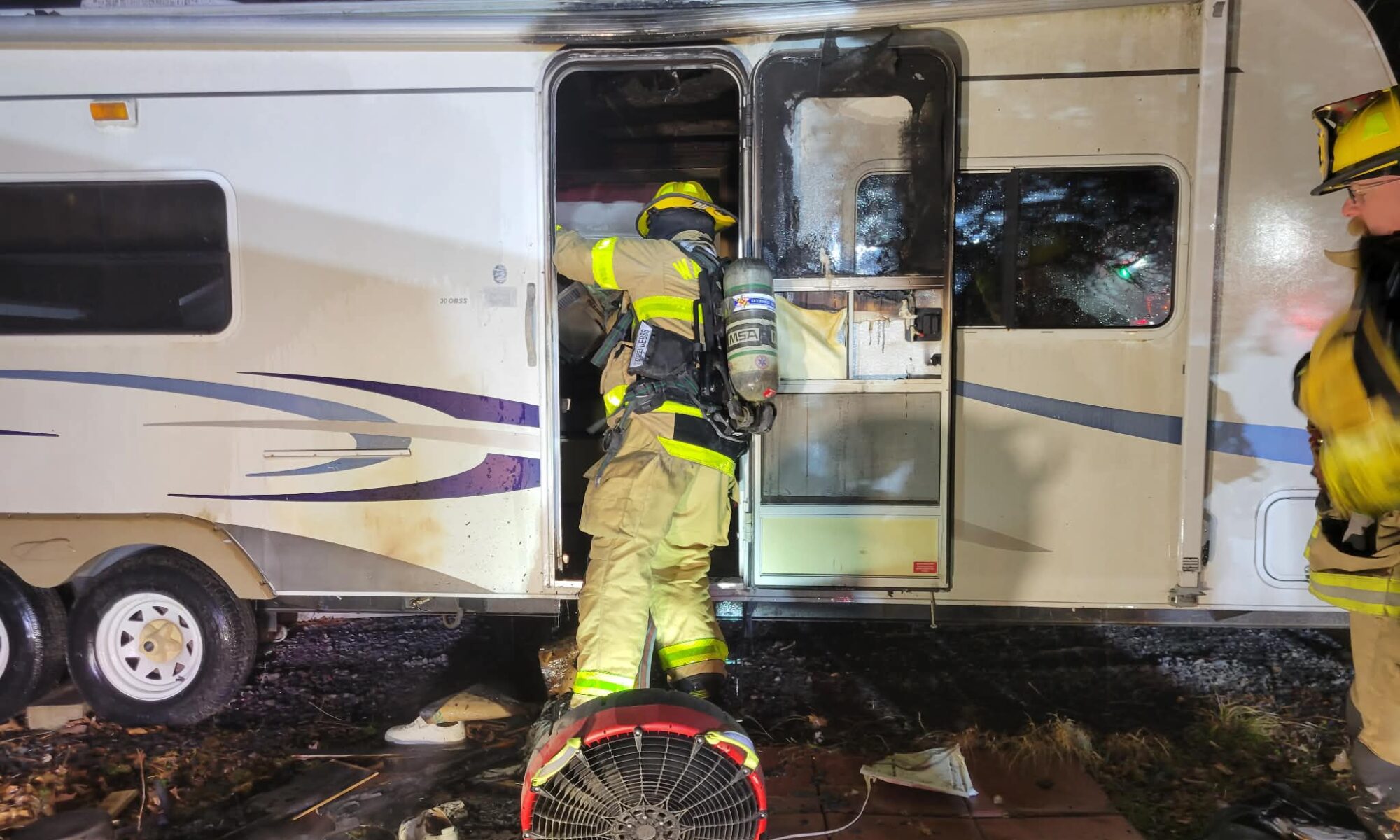 Camper destroyed by fire - Hancock News